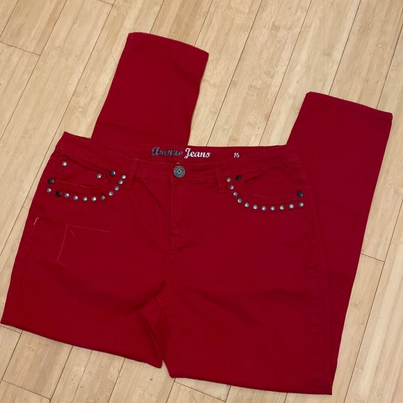 Avenue Jeans | Jeans | 525 Avenue Jeans Embellished Red Jeans Size 6 ...